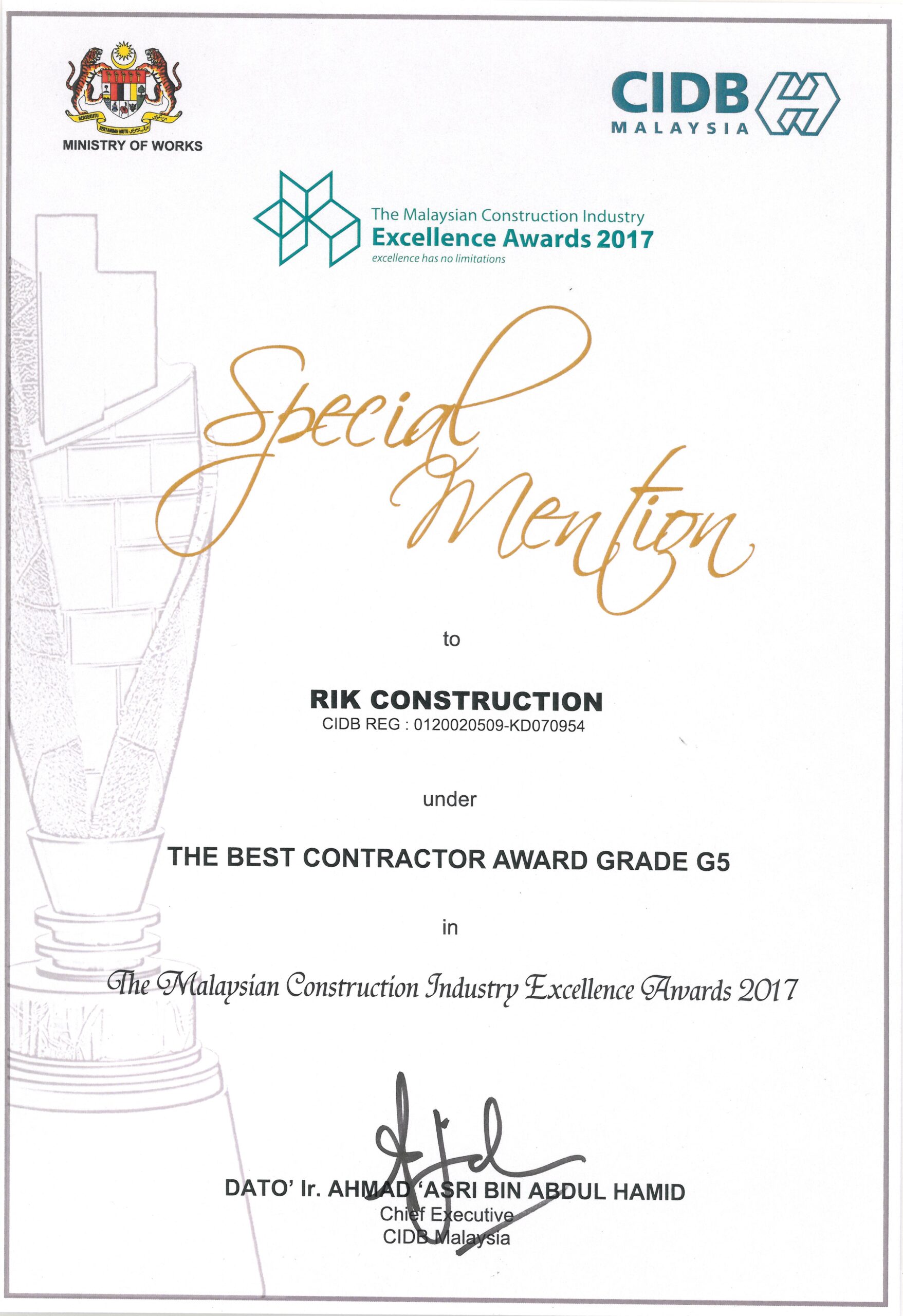The Malaysia Construction Industry Excellence Awards, CIDB Malaysia ...